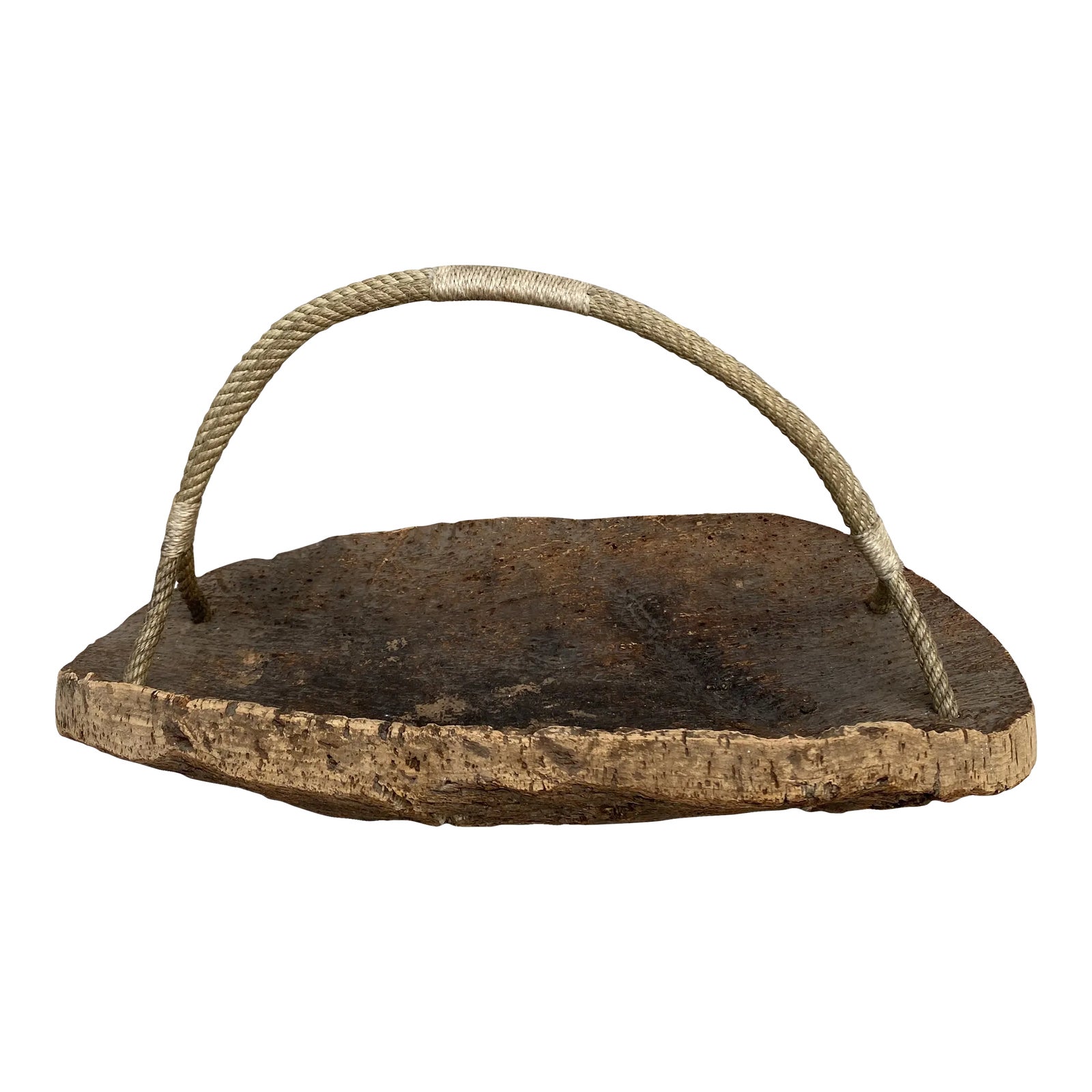 Rare Large Rope and Cork Fruits Basket Audoux Minet | Chairish