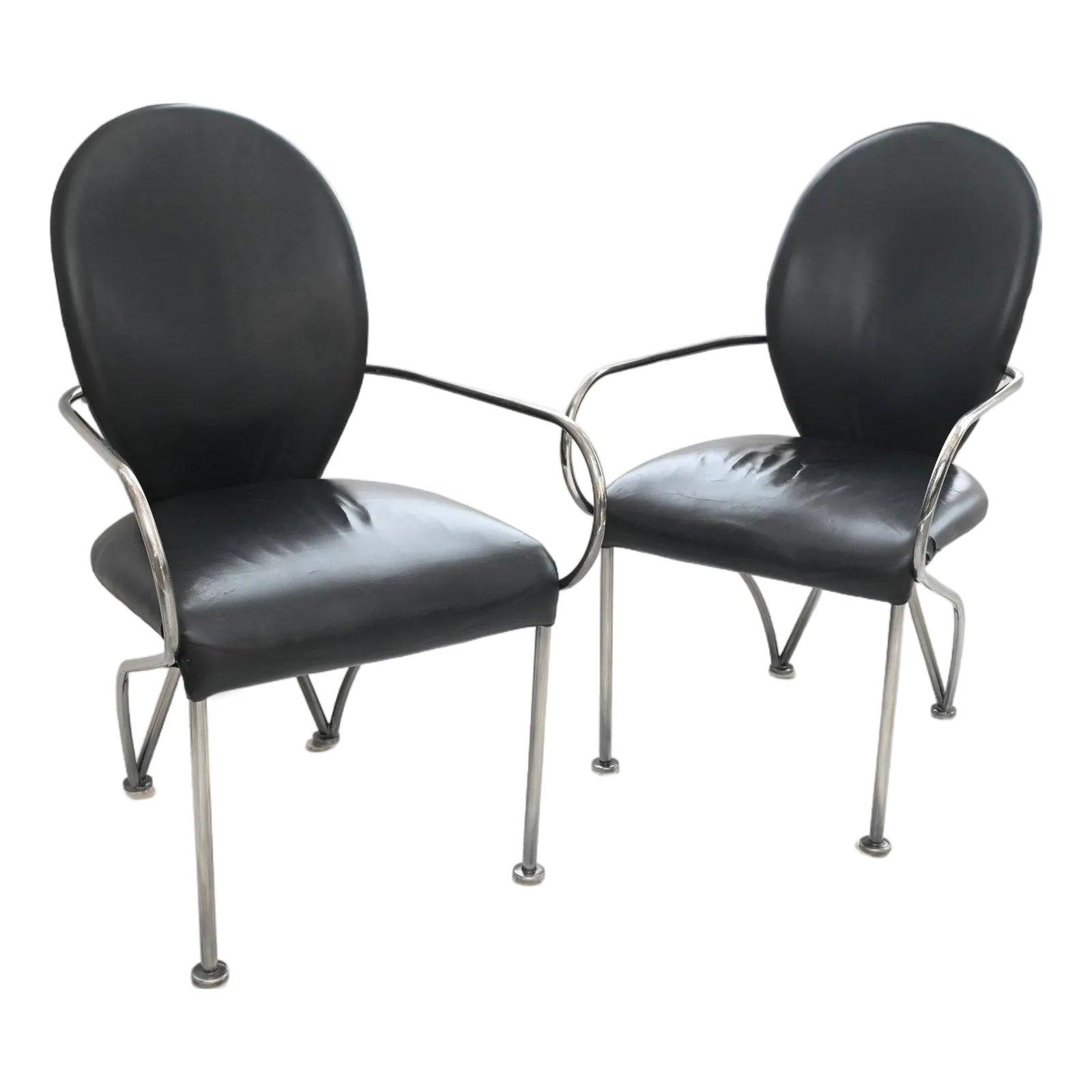 Pair of Dia Arm Chairs - Design Institute of America - Postmodern 1990 ...