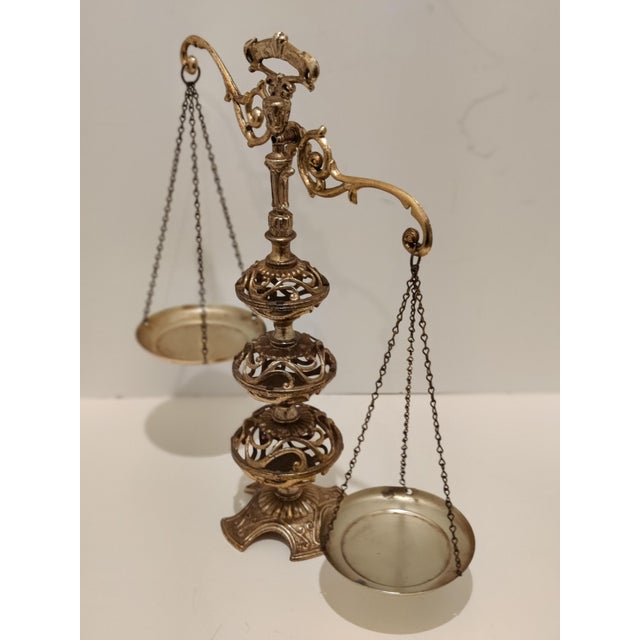 1960s Hollywood Regency Ornate Decorative Filigree Balance Scale | Chairish