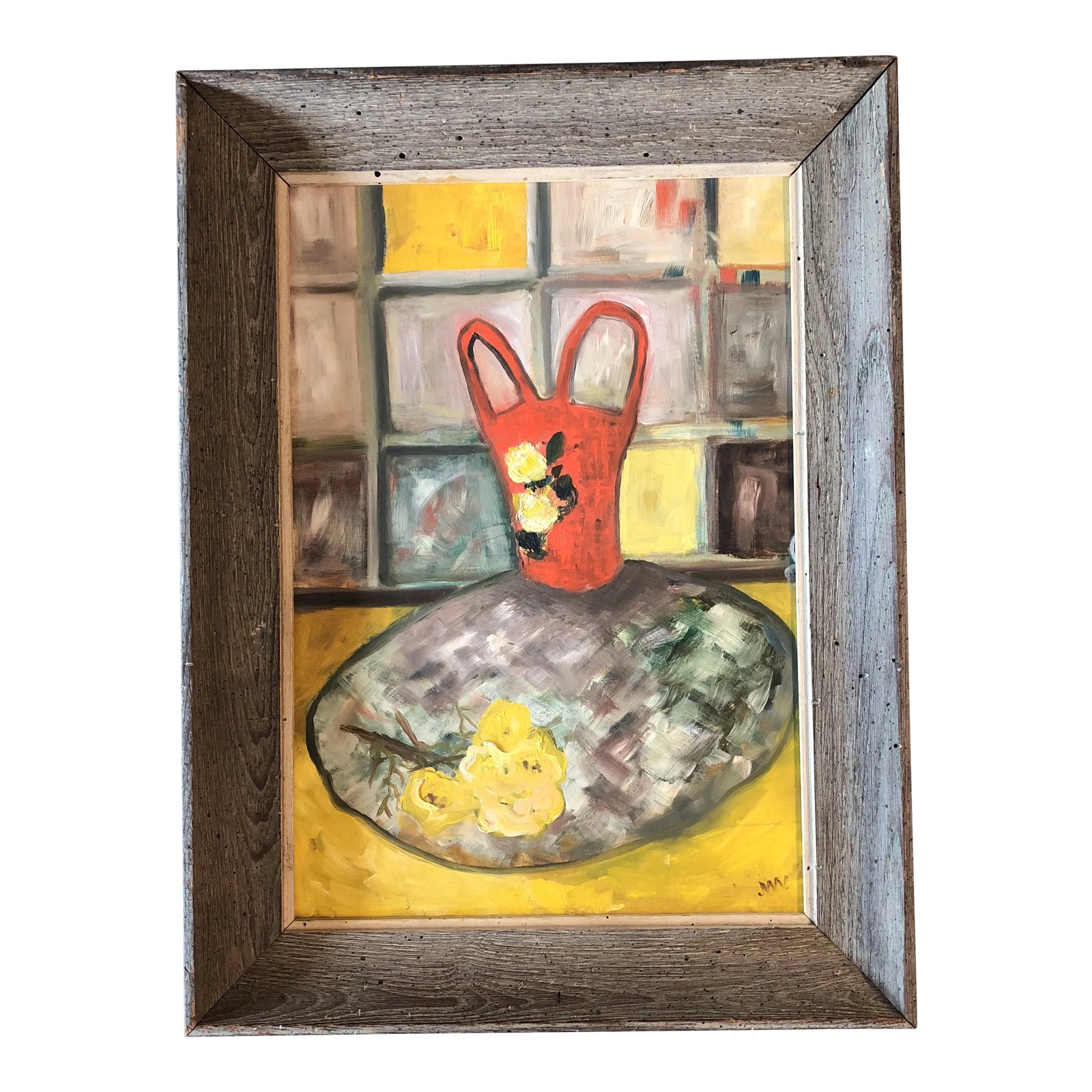 Original Mid Century Modernist Still Life Wormwood Frame | Chairish