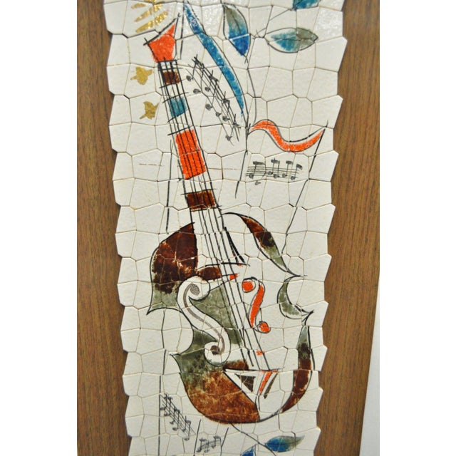 Vintage Andre Mid-Century Modernist Abstract Music Instrument Tile Wall ...