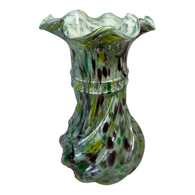 Antique Legras Spatter Glass Vase | Chairish