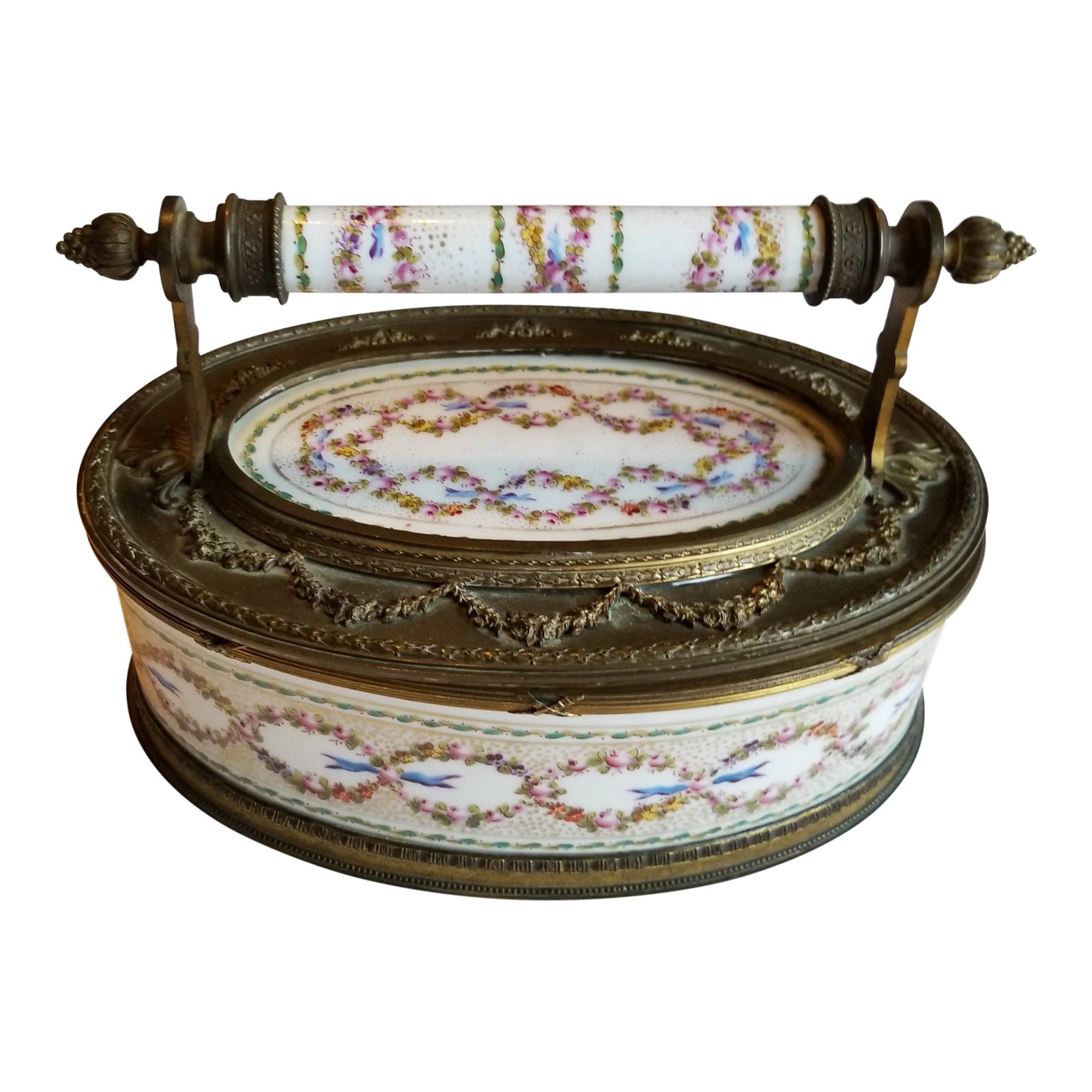 Late 19th Century Bronze Mounted Sevres Box | Chairish