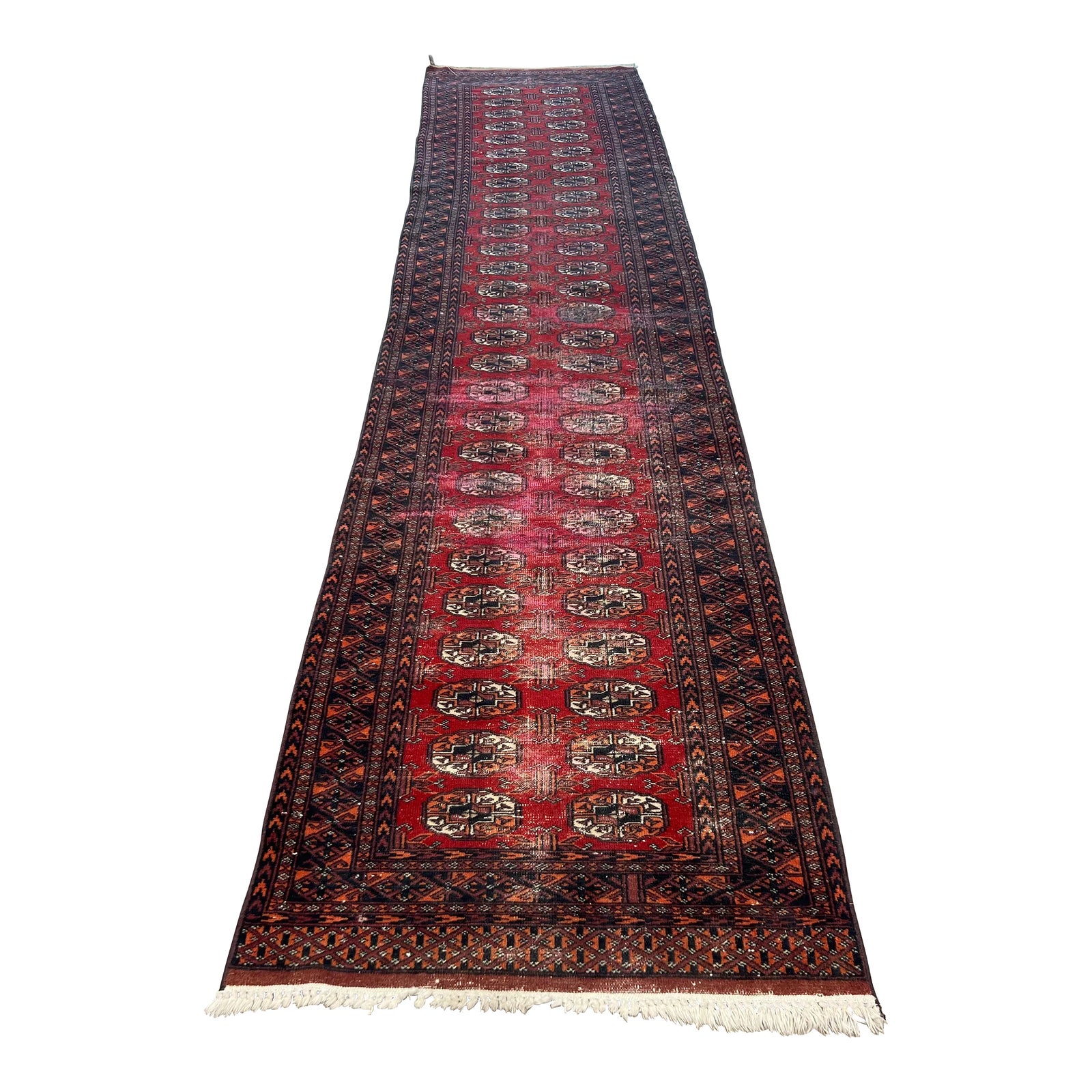 Vintage Red Bokhara Runner Rug | Chairish
