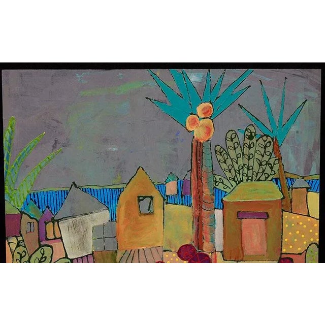 "Tropical Village", Abstract Landscape Painting by Jill Krasner | Chairish