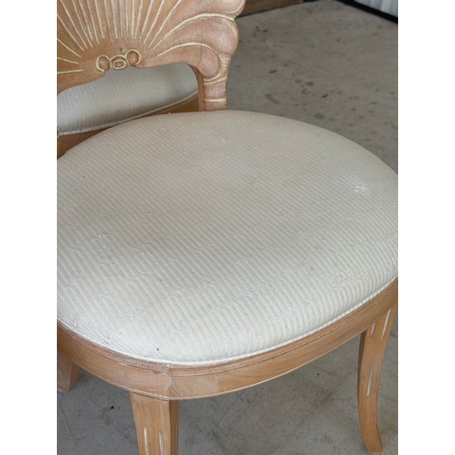 Set of Four Mid-20th Century Shell Carved Grotto Dining Chairs by Andre ...