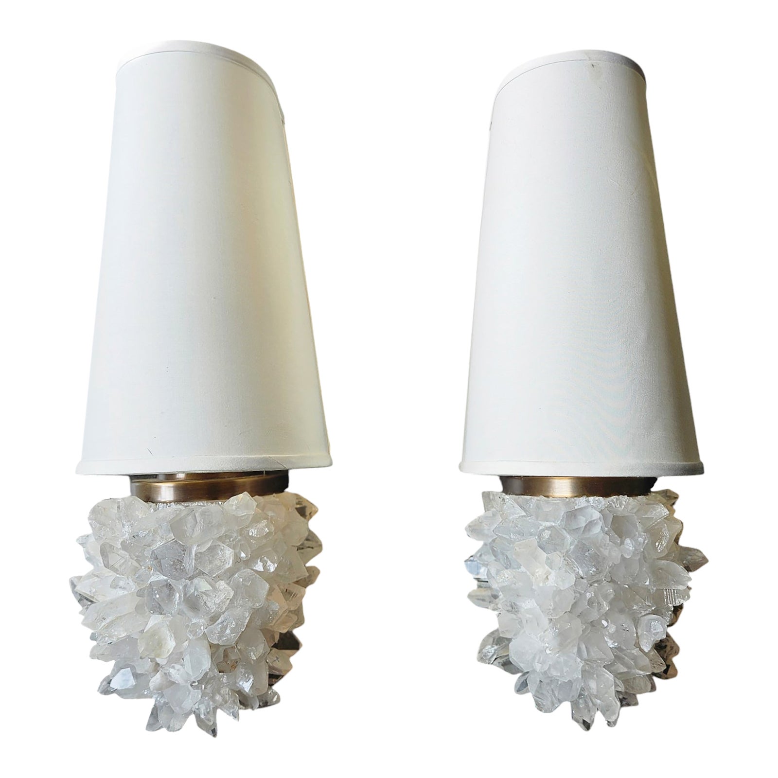 Michael Studios Roclk Quartz Sconces - a Pair | Chairish