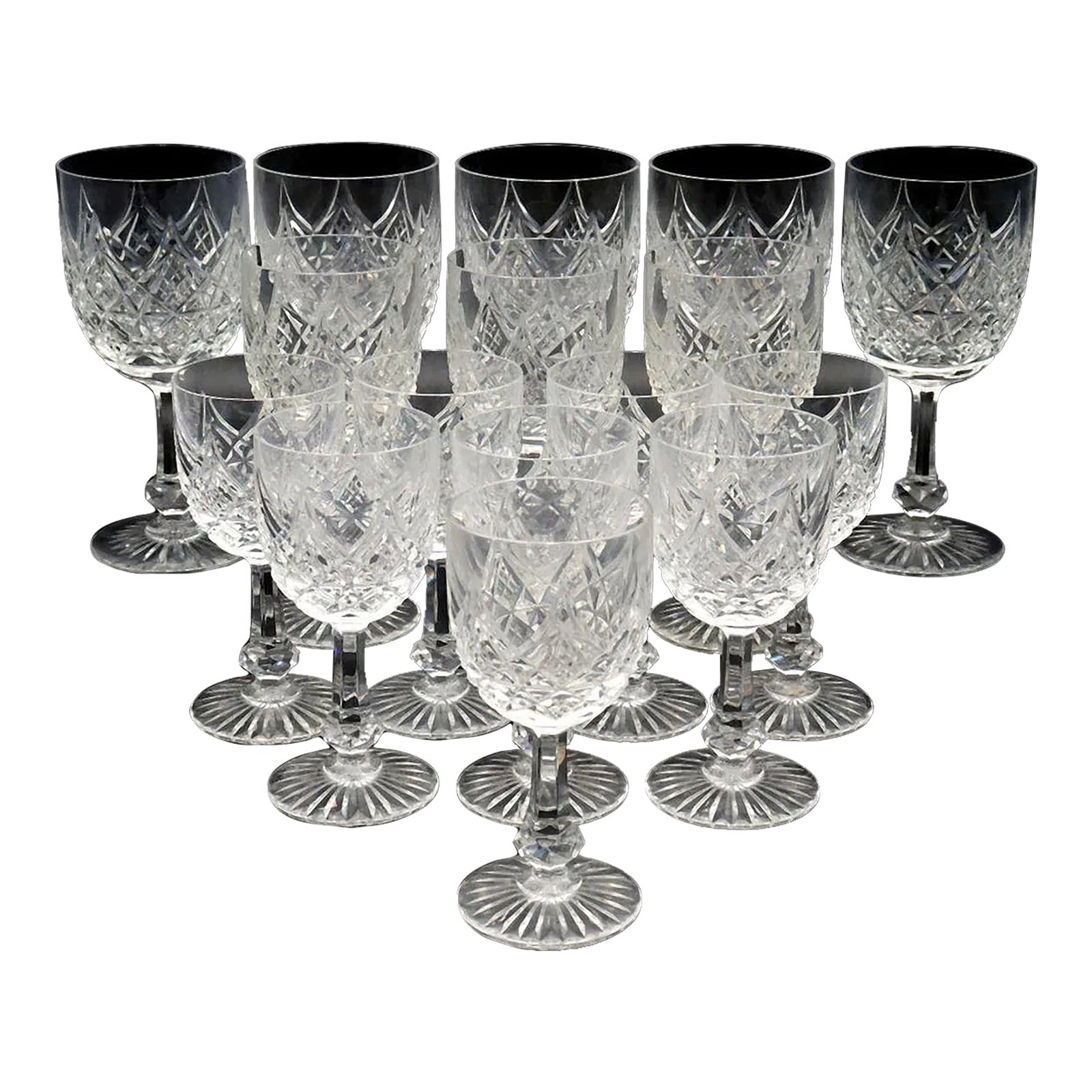 1940s Baccarat “Colbert” Wine Glass Service - Set of 16 | Chairish
