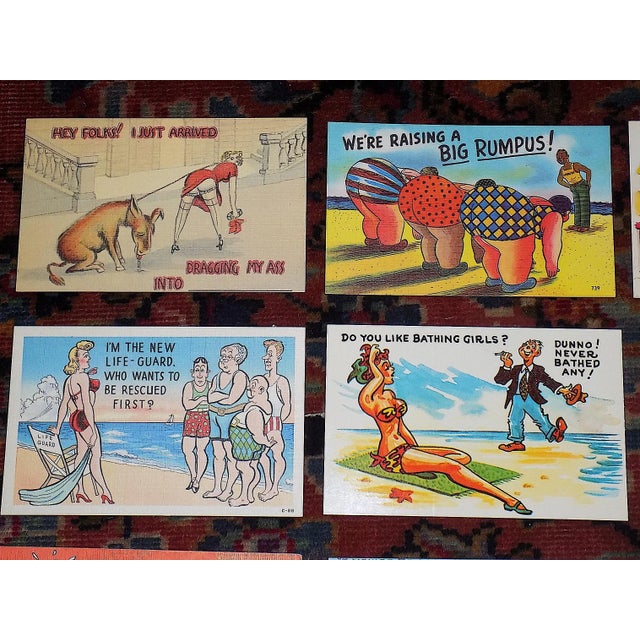 Vintage 1940's Humorous & Risque Color Lithograph Postcards - Set of 12 ...
