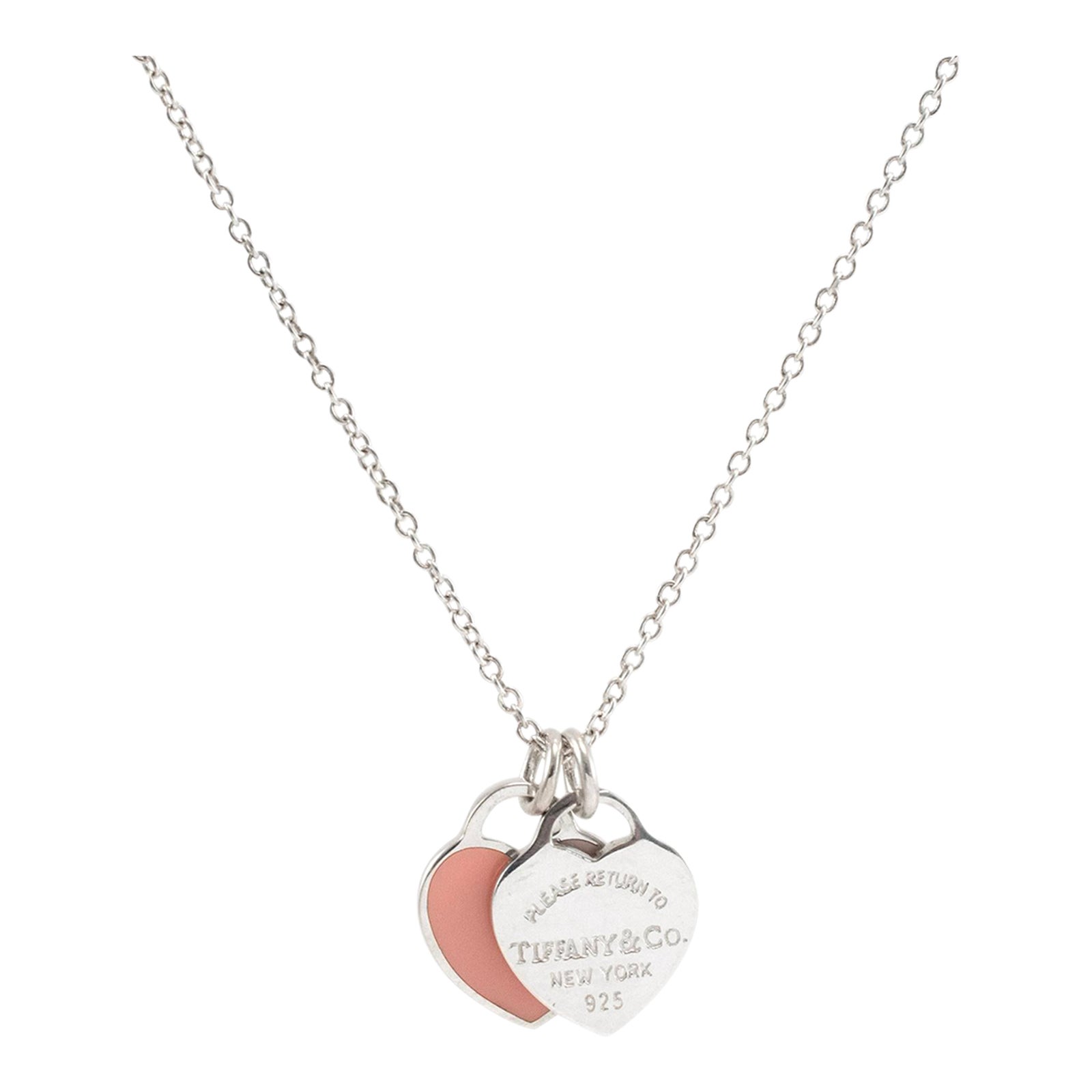 Pink Double Heart Tag Pendant