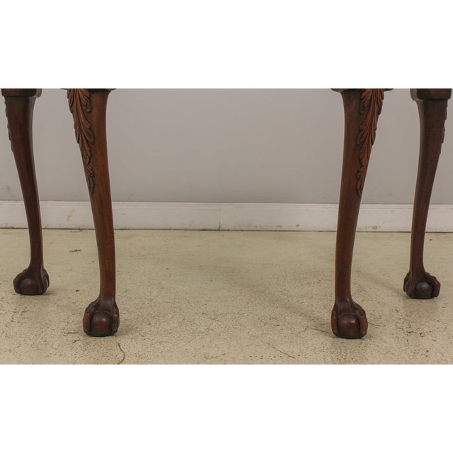 Henkel Harris Marble Top Claw Foot Mahogany Console Table | Chairish