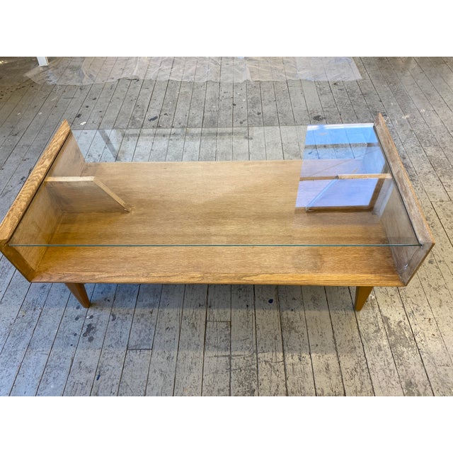 Mid-Century Style Glass Top Coffee Table | Chairish