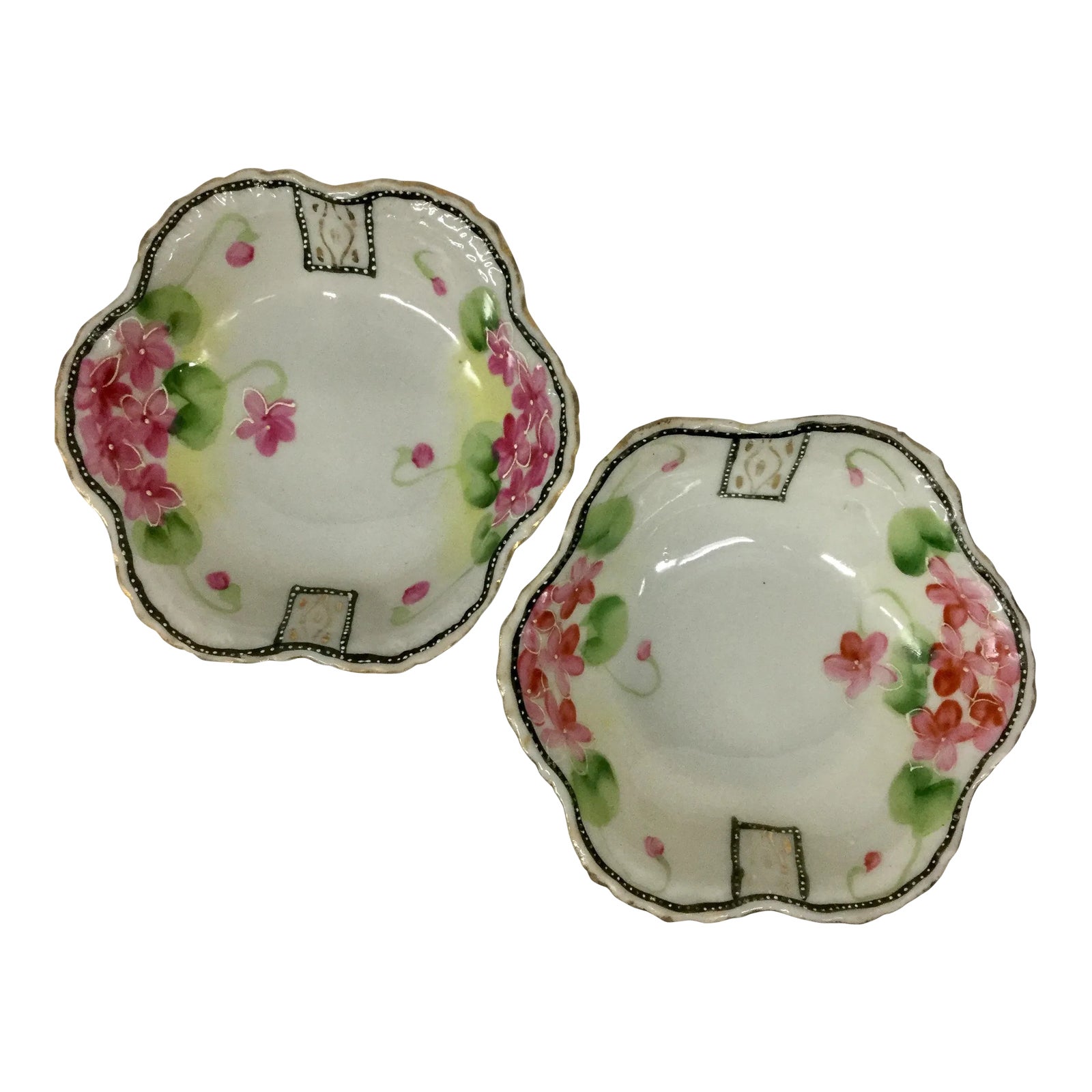 Vintage Porcelain Trinket Dishes - a Pair | Chairish
