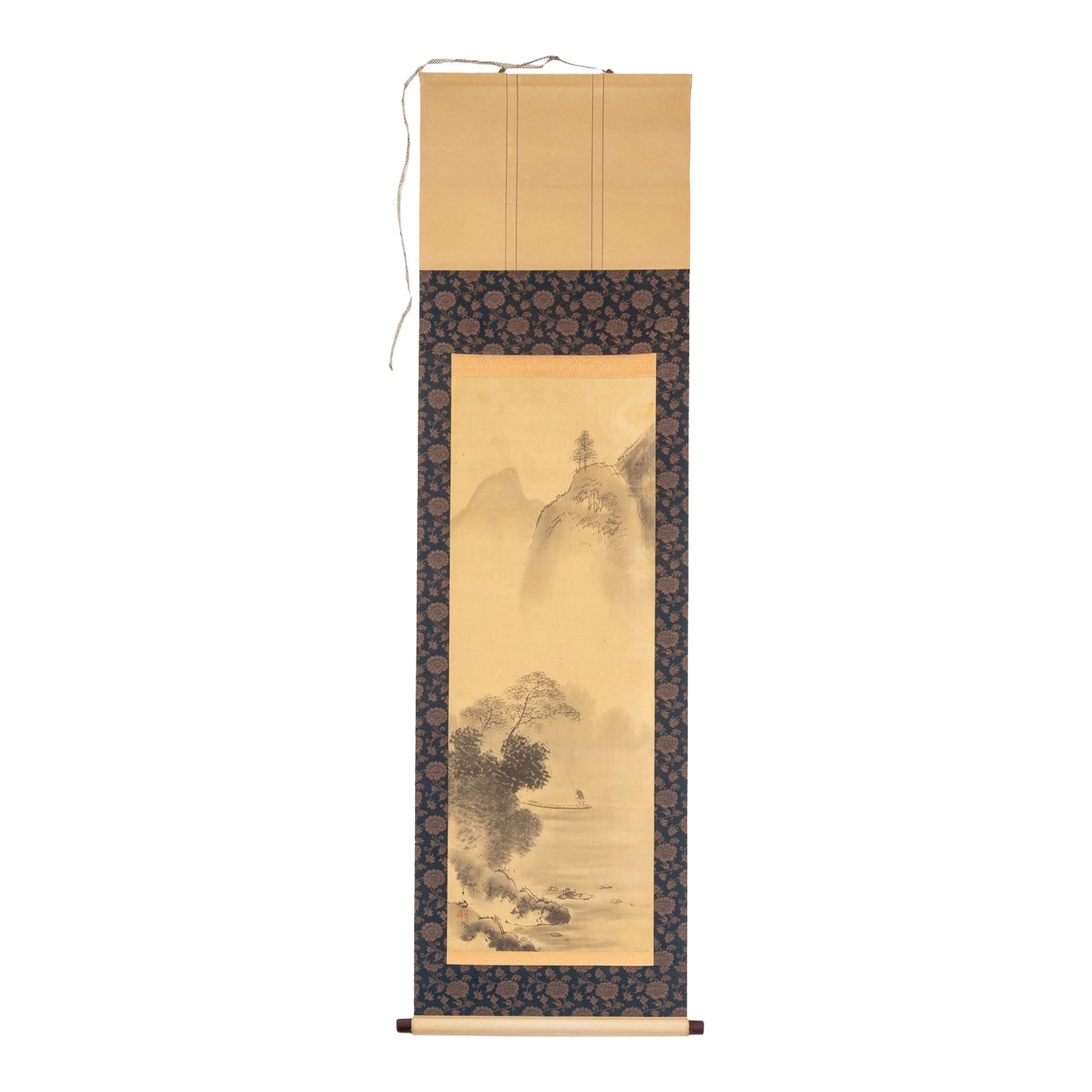 Chinese "Cui Feng Mountain" Scroll Painting | Chairish