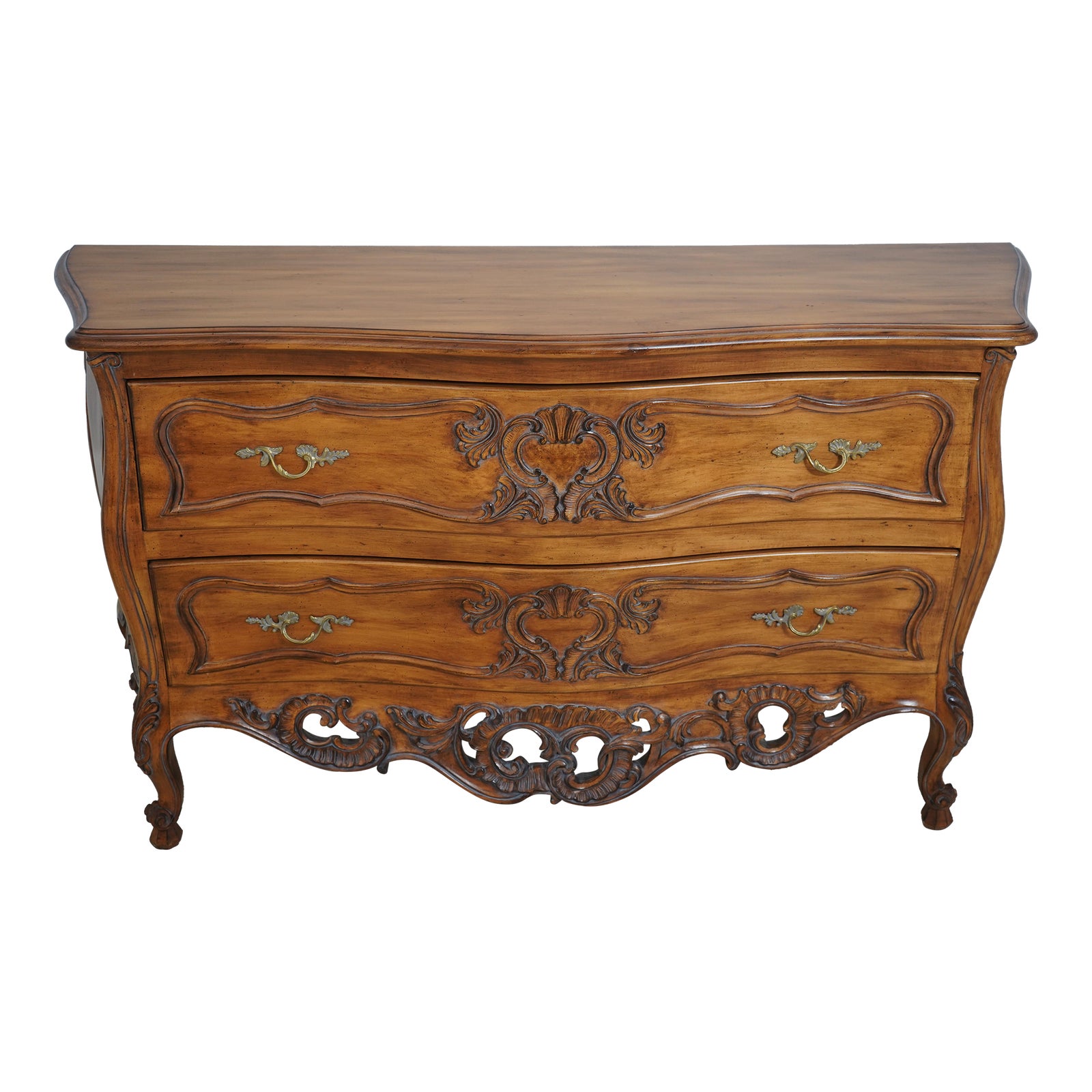 Italian Carved 2 Drawer Continental Commode Chest | Chairish