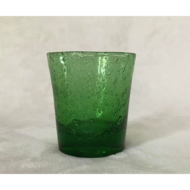 1980s Biot Green Glass Barware Set - 4 Pieces | Chairish