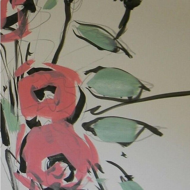 Jose Trujillo Expressionist Pink Roses Flowers Botanical 13/17 Acrylic ...