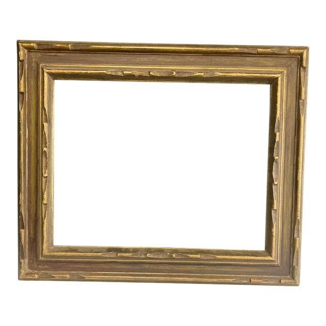 Vintage Gray & Gold Painted Wood Frame | Chairish
