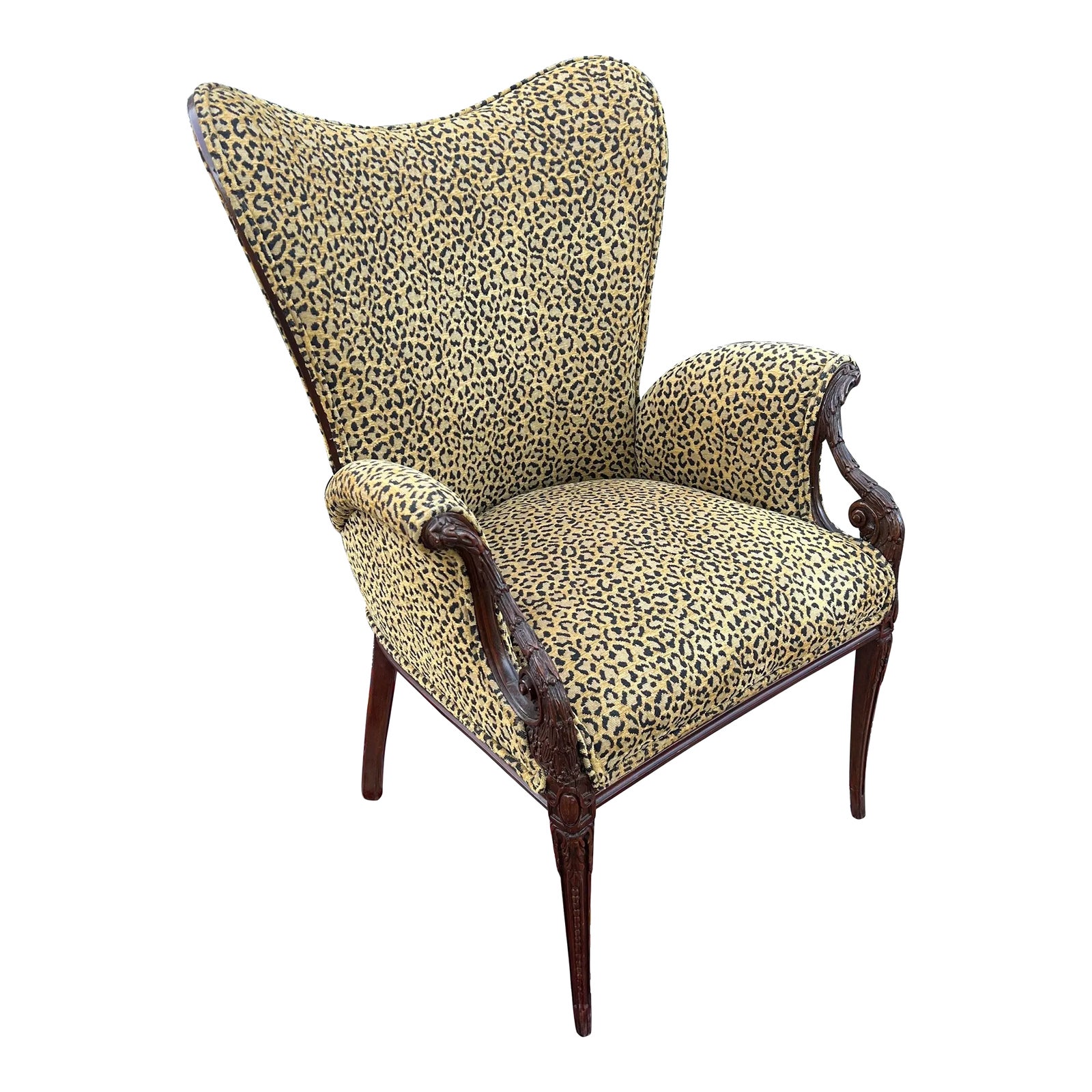 1940s Hollywood Regency Grosfeld House Style fireside Chair With ...