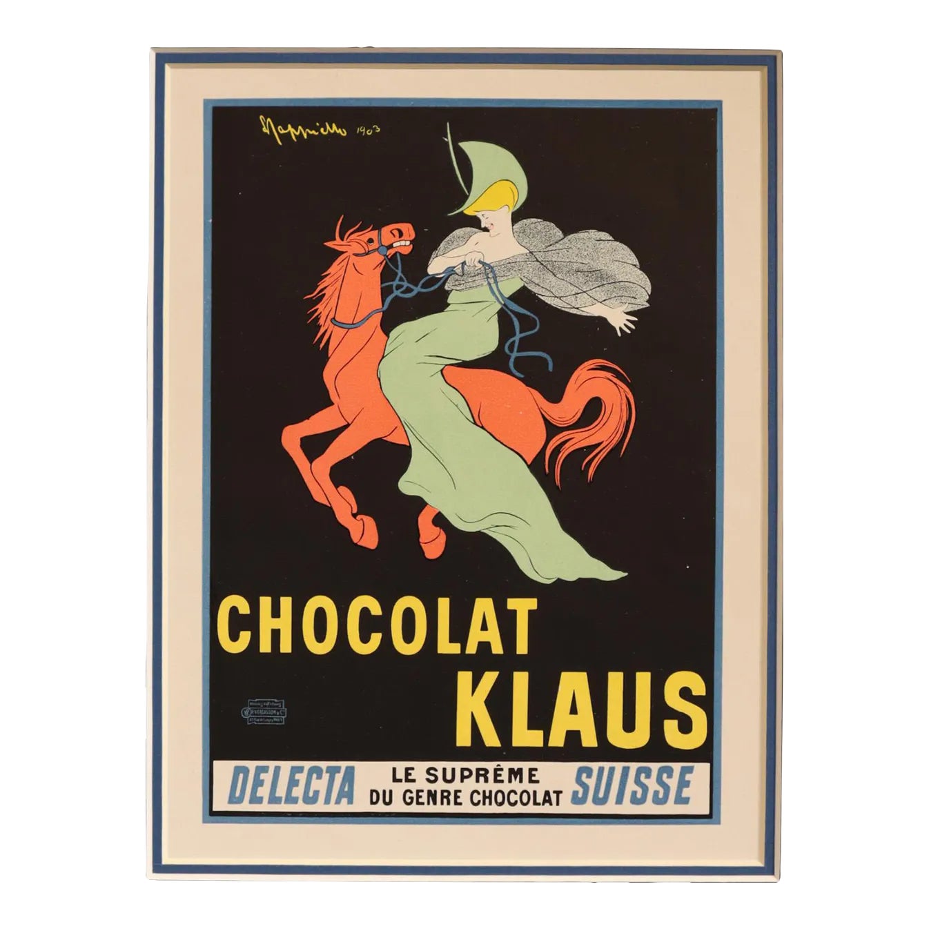 1946 French Advertisement Poster - Chocolat Klaus, (Matted) | Chairish