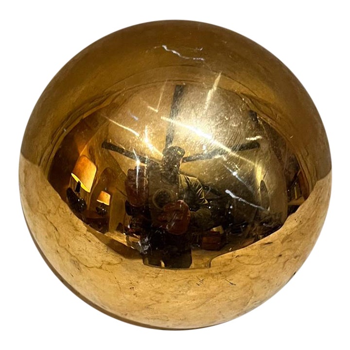 1986 Jaru Metallic Gold Sphere Orb Ceramic Pottery California | Chairish