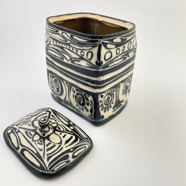 Handmade Studio Pottery Artist Signed Lidded Jar | Chairish