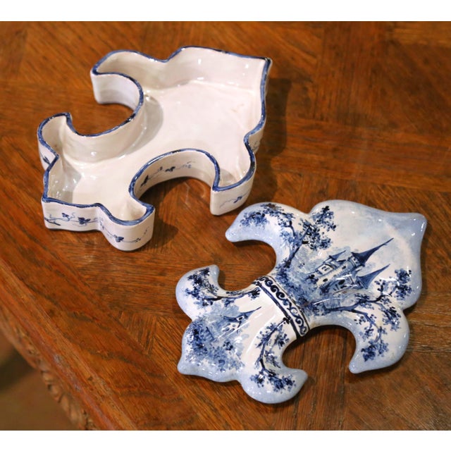 Early 20th C. French Faience Fleur-De-Lys Shape Box by Alcide Chaumeil ...