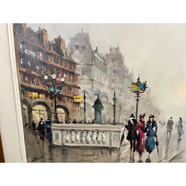 Original Antonio Devity Paris Street Scene Oil on Canvas Painting ...