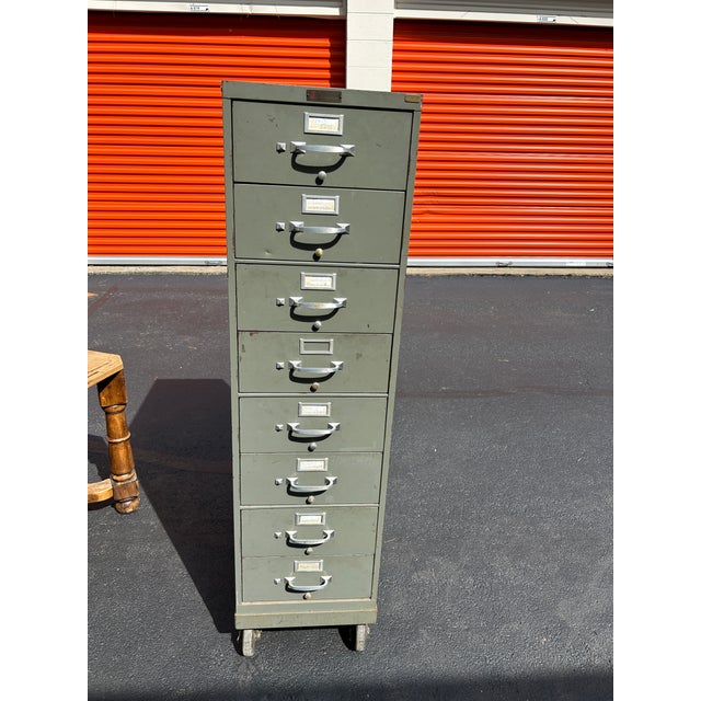 Mid 20th Century Vintage Mid-Century George D. Barnard Steel 8-Drawer ...