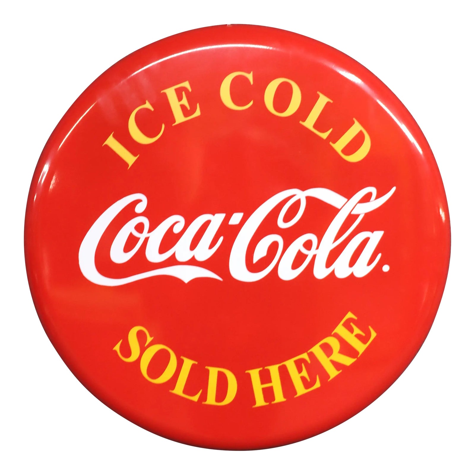 Reproduction Coca-Cola Button Sign | Chairish