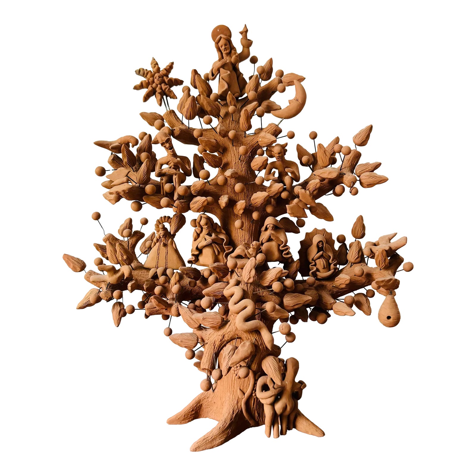 Signed Unglazed Vintage Guillermina Aguilar Adam & Eve Tree of Life ...