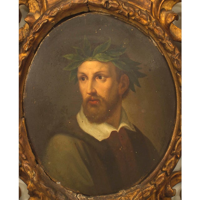 Italian Renaissance Style 19th Century Portrait on a Man in a Gilt Wood ...