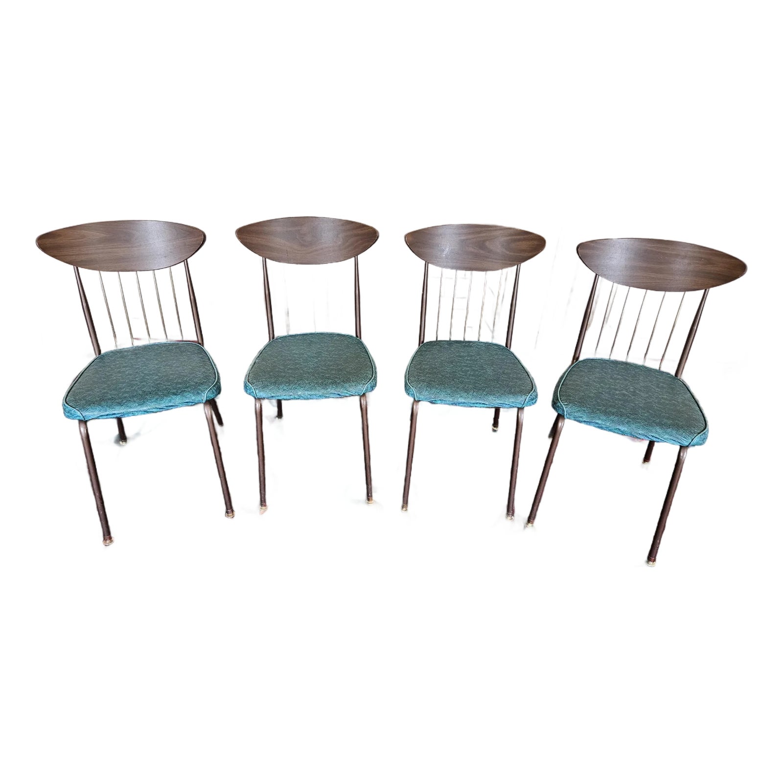 A Set of Four 1960s Chromcraft Mod Atomic Dining Chairs | Chairish