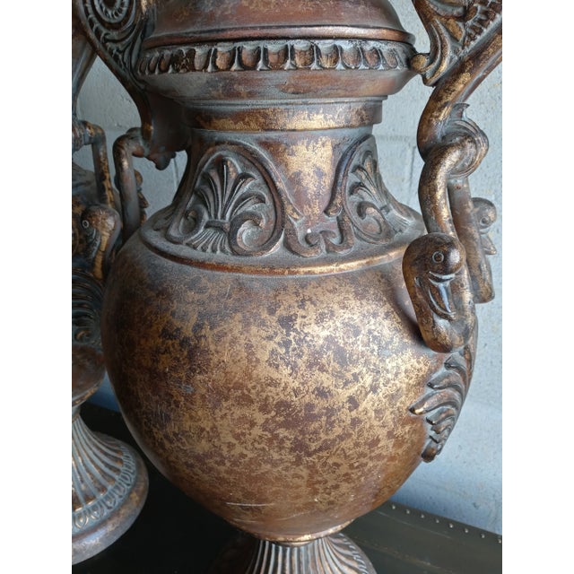 Massive Duck Handle Restoration Hardware Style Lidded Decorative Urns ...
