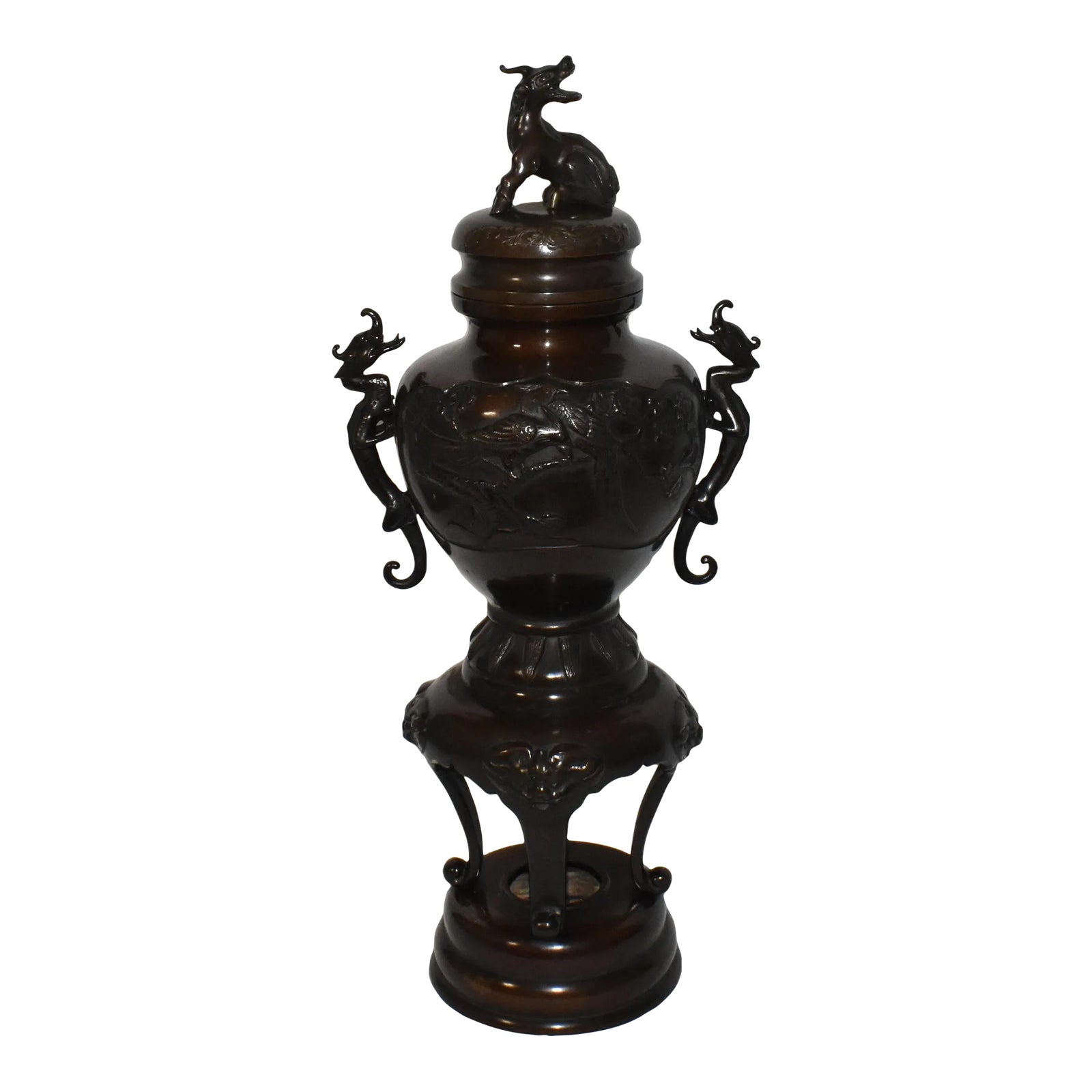 Early 20th Century Meiji Period Large Japanese Bronze/Brass Koro ...