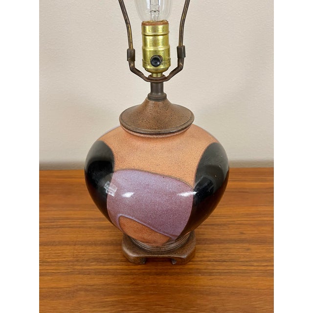 Mid Century Modern Drip Glaze Ceramic Table Lamp | in the Style of ...