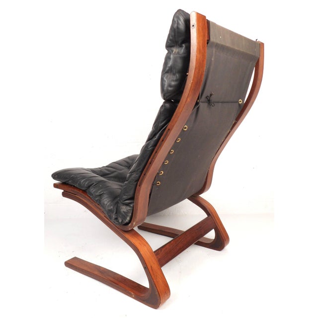 1970s Ingmar Relling Leather Lounge Chair with Ottoman - 2 Pieces ...