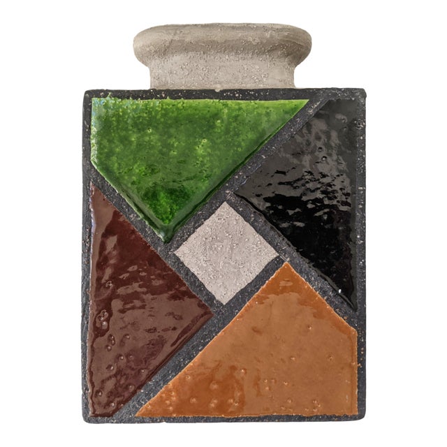 Vintage Raymor Bitossi Ceramic Stoneware Geometric Pottery Vessel ...