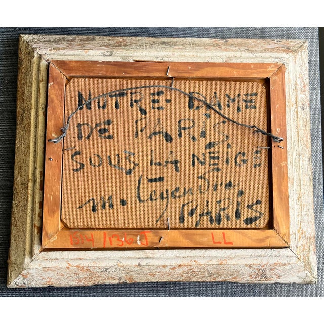 Mid Century Notre Dame De Paris Oil on Board Painting by Known Artist ...