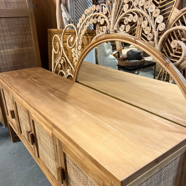 Teak and Cane Sideboard | Chairish