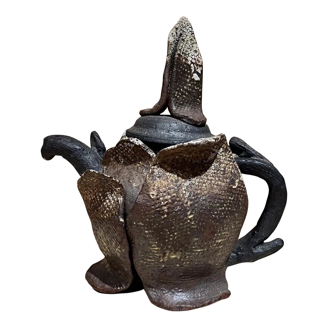 Magnificent Sculptural Tea Pot Vintage Studio Art Pottery | Chairish
