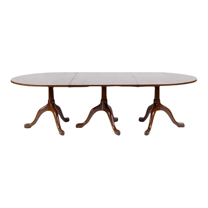 Mid 20th Century Kittinger Williamsburg Mahogany Three Pedestal Dining ...