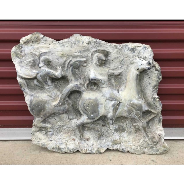 Bas Hanging Wall Relief Panel of Horse and Riders | Chairish