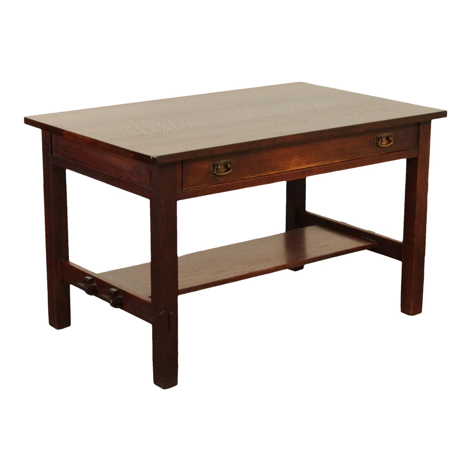 Antique L. & J.G. Stickley Mission Oak Library Table | Chairish