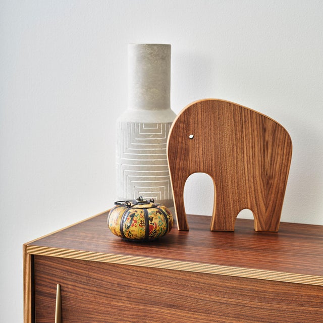 Modern Wood Elephant Sculpture - Medium | Chairish