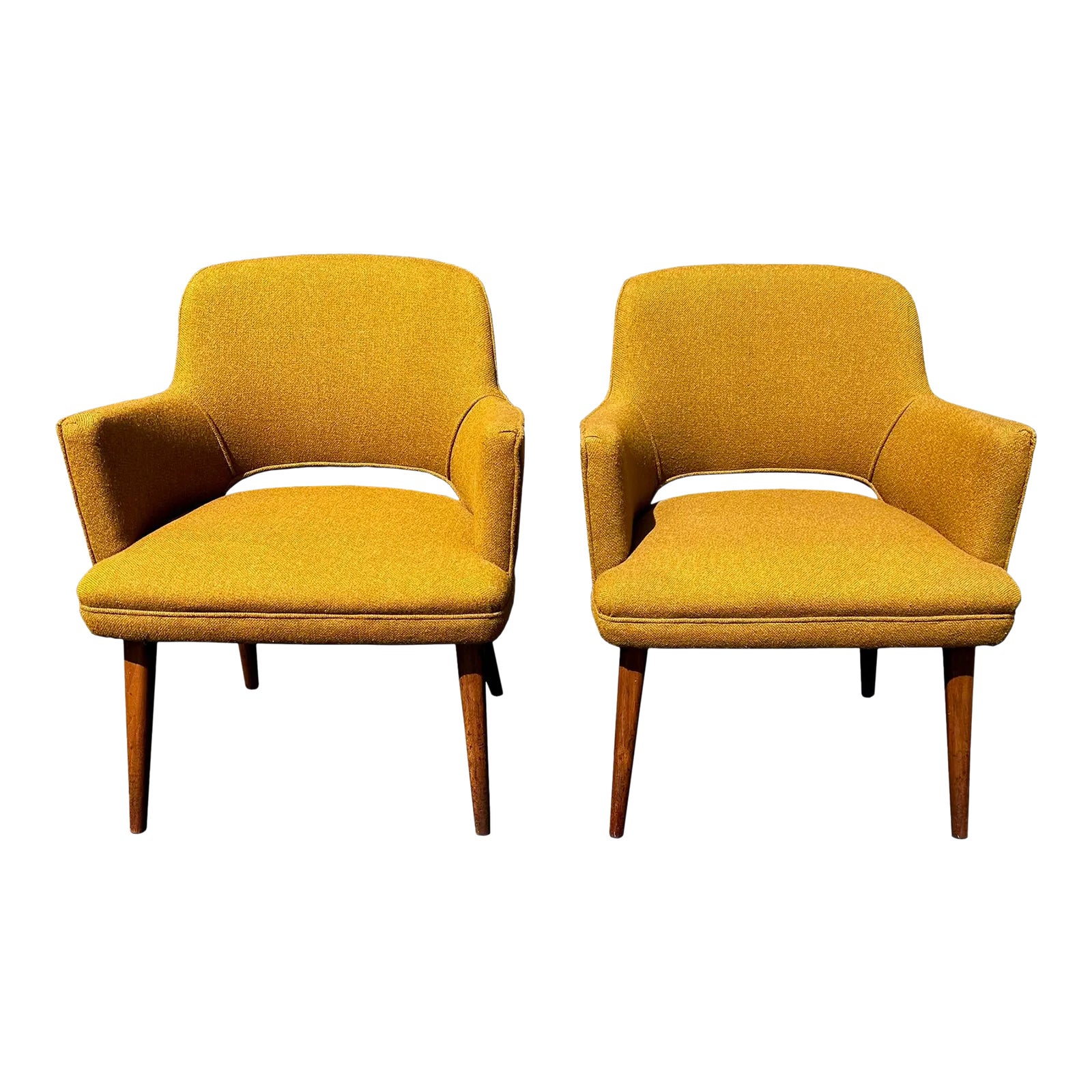 Mid Century Modern Arm Chairs, Pair | Chairish