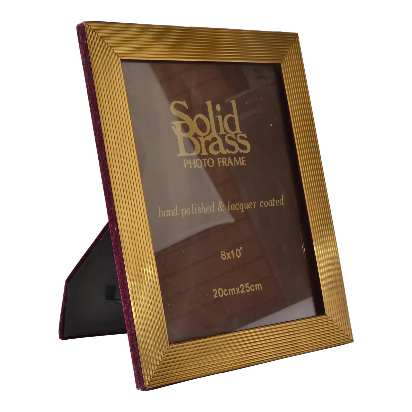 Vintage Michael Aram Style Solid Brass Picture Frame Purple Velvet ...