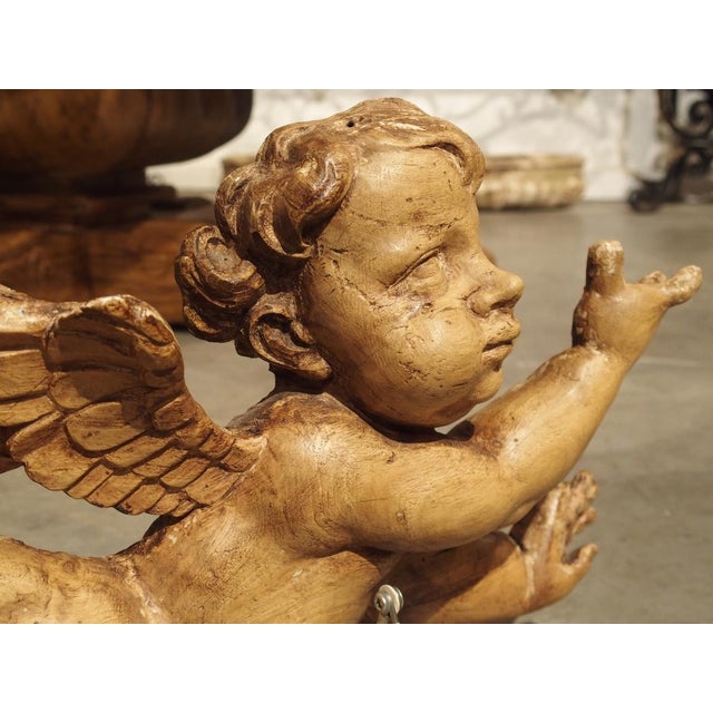 18th Century French Carved Sculpture of a Flying Cherub | Chairish