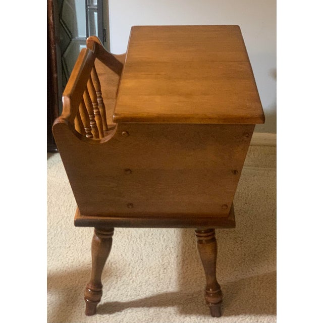 1960s Vintage Maple Side Table Magazine Rack Storage | Chairish
