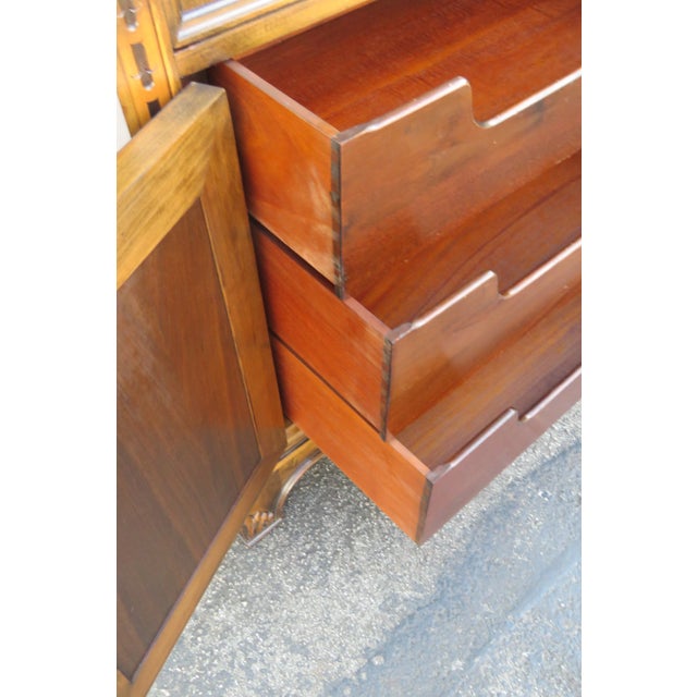 Berkey and Gay Early 1900s Carved Buffet Server Bathroom Vanity | Chairish